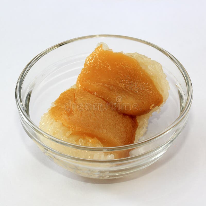Thai Dessert, Sticky Rice with Steamed Custard Stock Photo - Image of ...
