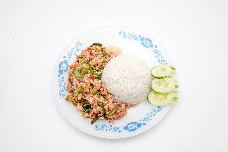Thai dish, pat kapow stock image. Image of chicken, sauce - 53863221