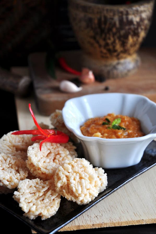 Thai Dish Rice Cracker with Dip Sauce Stock Photo - Image of cuisine ...