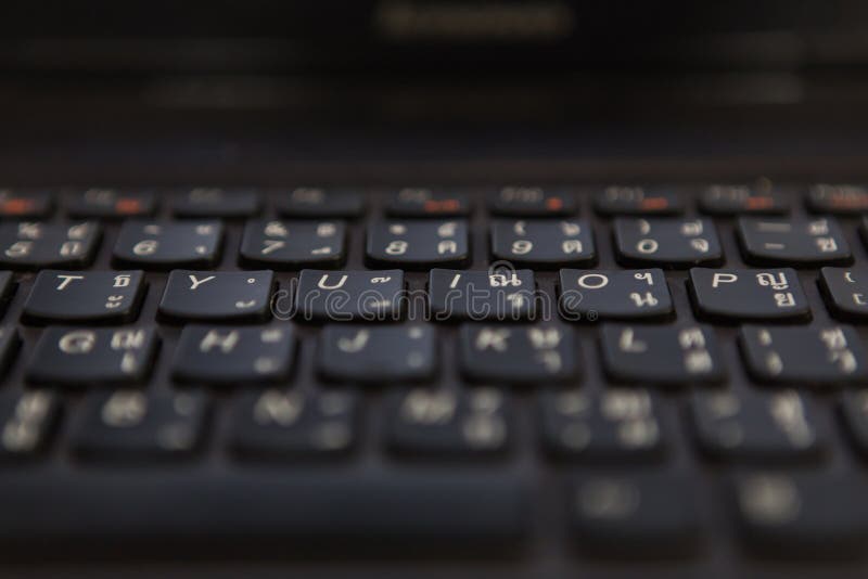 Thai-english Keyboard on Laptop Computer Stock Image - Image of country ...