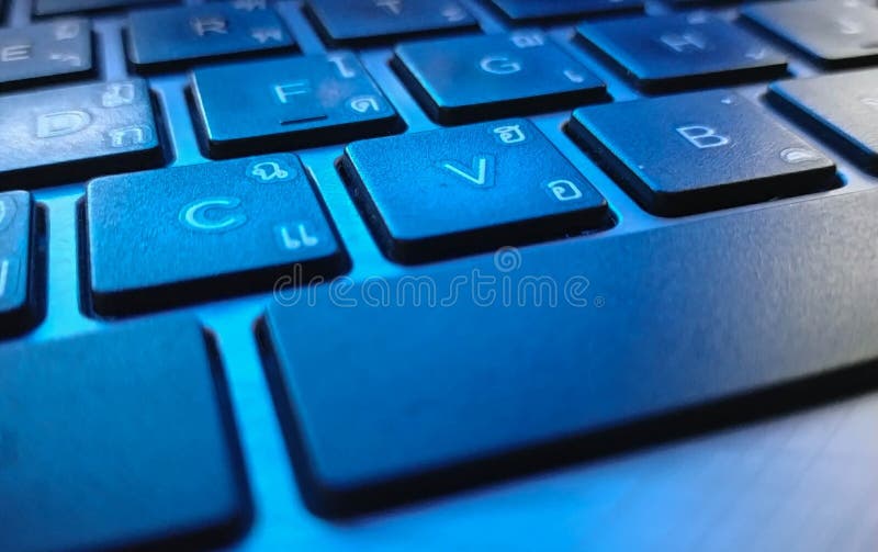 Thai-English Keyboard of a Notebook Stock Image - Image of english ...