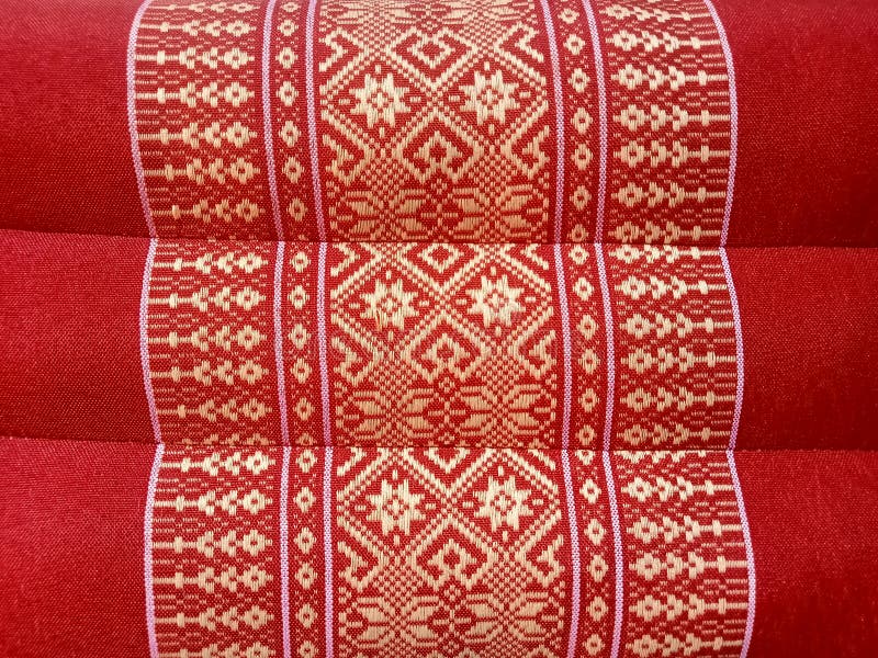 Thai Fabric Pattern, Red Fabric Pattern Design Stock Image - Image of ...