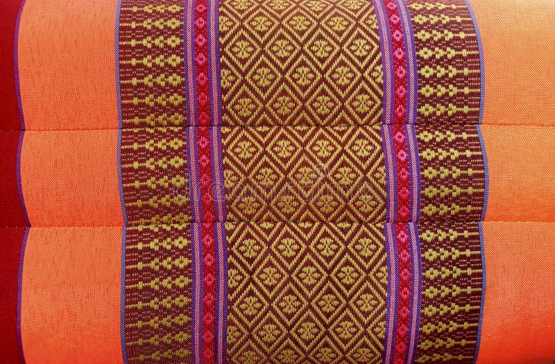 Thai Fabric Orange, Thai Pattern Background Texture Stock Image - Image ...