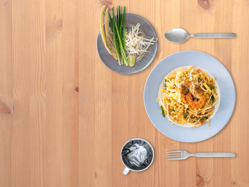 Thai Favourite Food Pad Thai on Table. Stock Photo - Image of gourmet ...