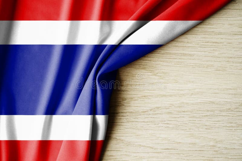 Thai Flag. Fabric Pattern Flag of Thailand. 3d Illustration Stock Photo ...
