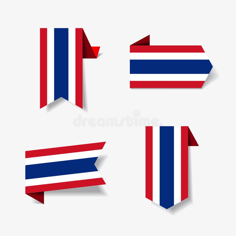 Thai Flag Stickers and Labels. Vector Illustration. Stock Vector ...