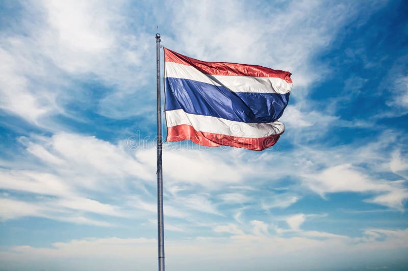 Waving Thai flags stock image. Image of tourism, white - 25856283