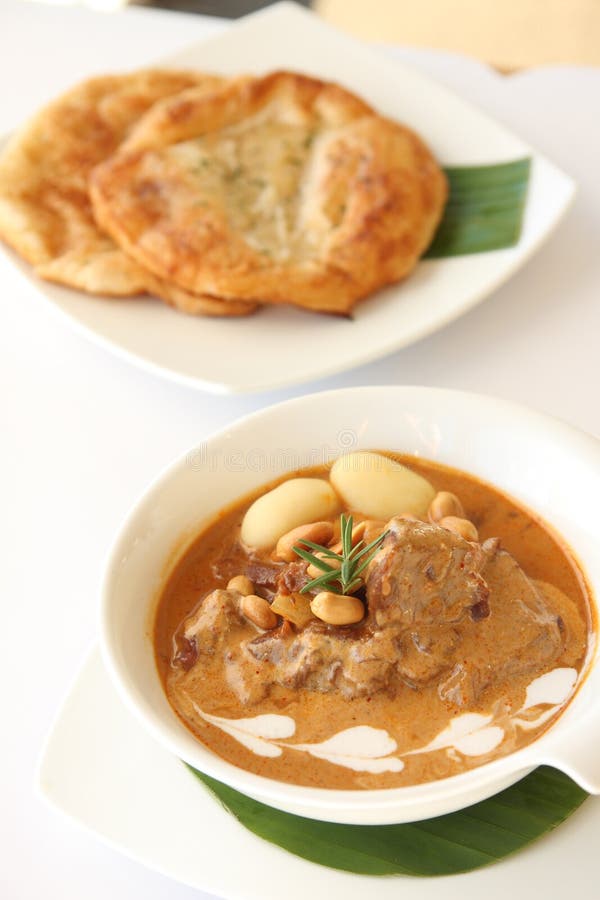 Thai Food, Beef Massaman Curry With Roti Stock Image - Image of muslim ...