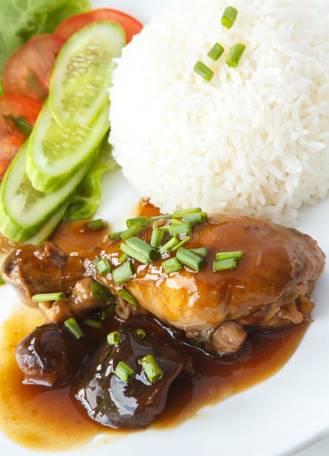 Thai Food Chicken Stew and Steamed Rice. Stock Image - Image of gourmet ...