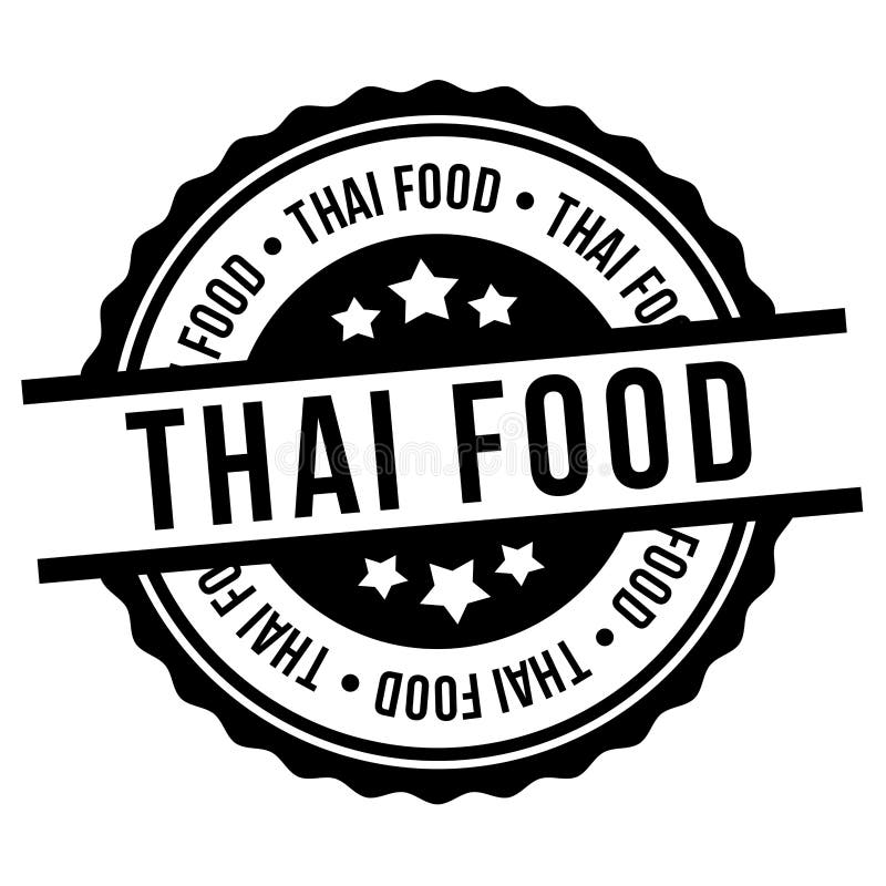 Thai Food Stamp. Round Sticker Stock Vector - Illustration of retro ...