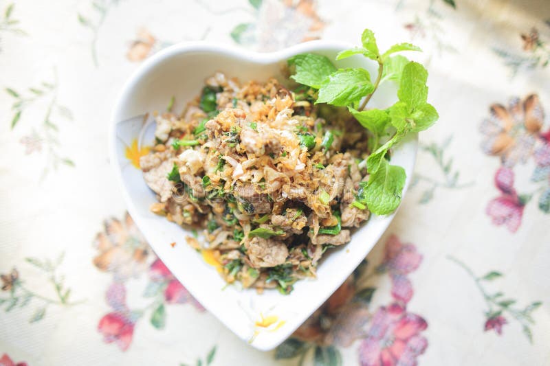 Thai food lab moo pork stock photo. Image of thailand - 48774184