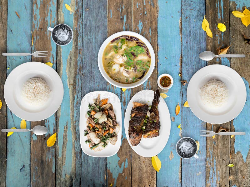 Thai food lunch set. stock image. Image of sitting, local - 76278629