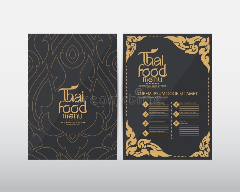 Thai Food Restaurant Menu Template Flat Design Stock Vector ...