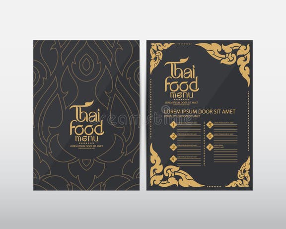 Thai Food Menu Template Vector Stock Illustration - Illustration of ...