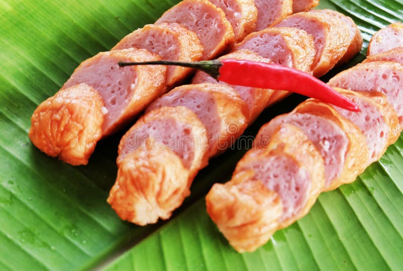 Minced Fermented Fish. Thai Food. Stock Image - Image of banana ...