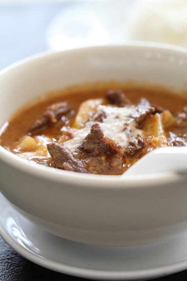 Thai Food Mussaman Curry with Rice Stock Photo - Image of fresh, brown ...