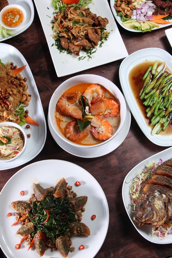 Set of Thai food menu stock photo. Image of asian, prawn - 34681892