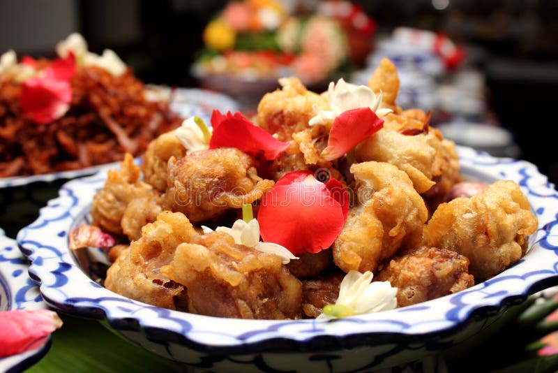 Thai Food Put on the Table for Dinner. Stock Photo - Image of green ...