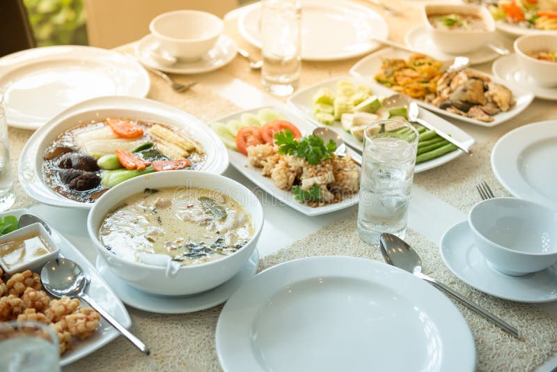 Thai Food Ready To Eat Put on the Table Stock Photo - Image of cuisine ...