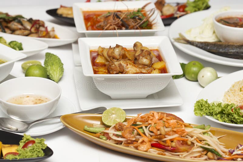 Thai Food set stock image. Image of lime, green, dish - 45583027