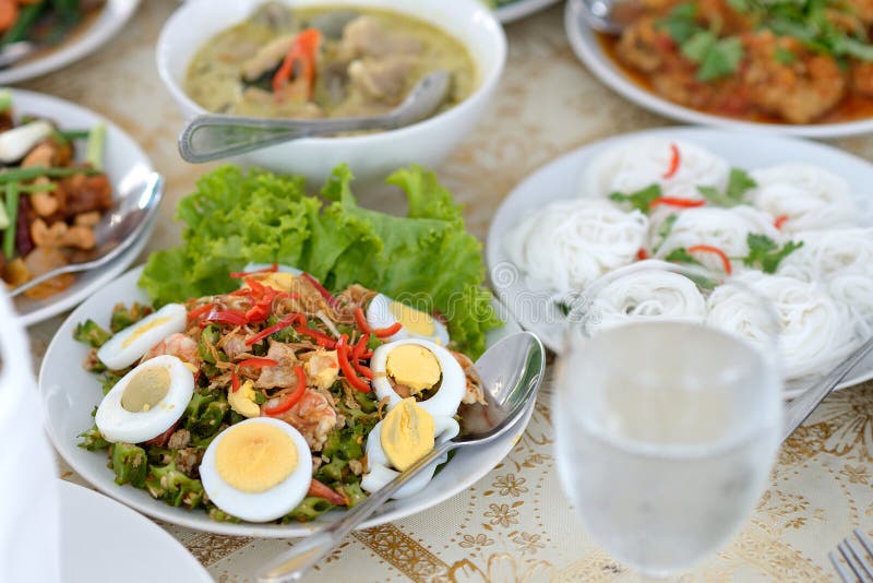 Thai food set stock photo. Image of green, spicy, soup - 84818360