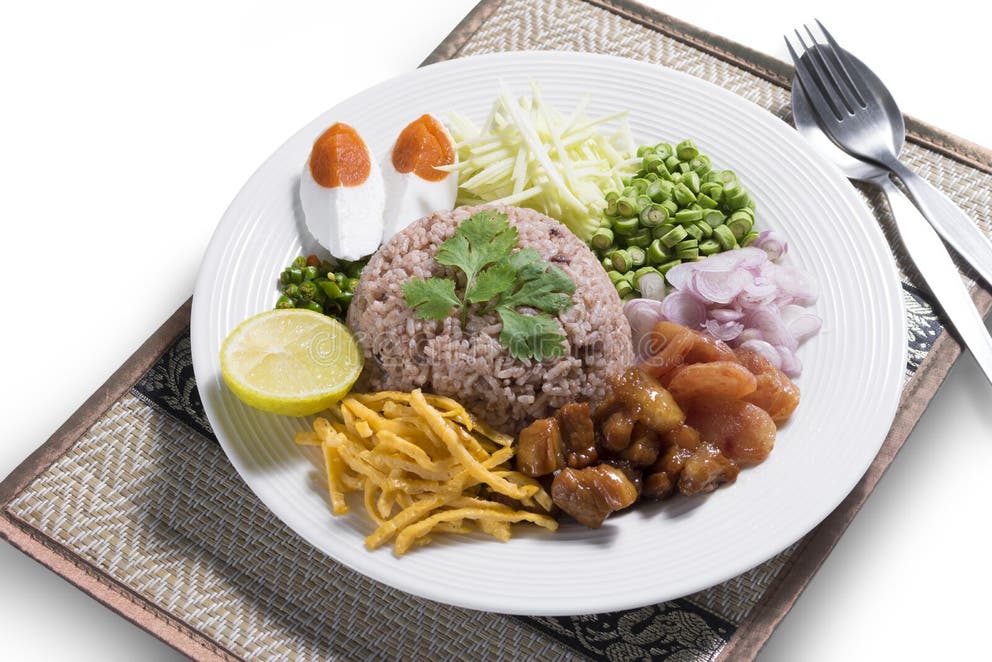 Thai Food Shrimp Paste Fried Rice, Khao Kluk Kapi Stock Photo - Image ...