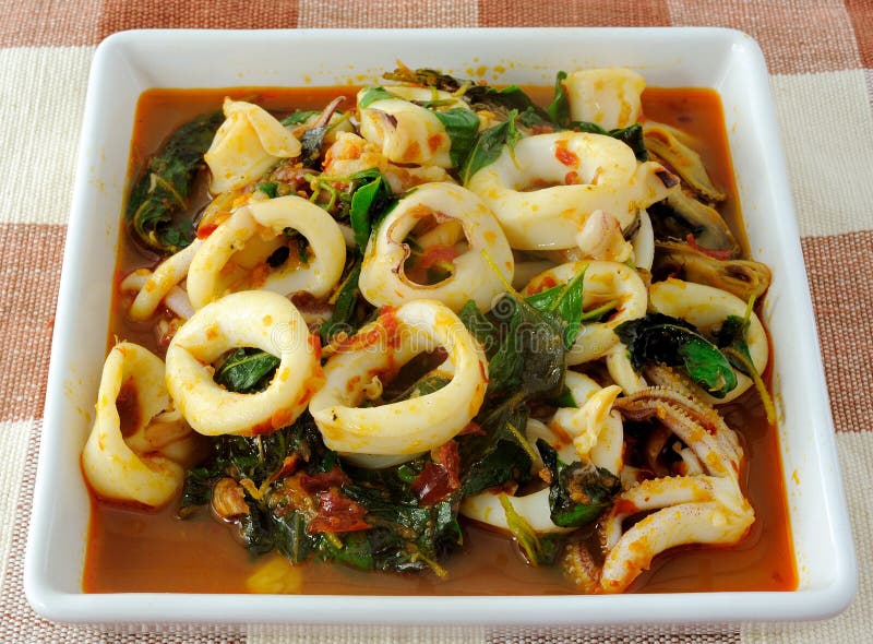 Thai Food Spicy Squid stock image. Image of pepper, asian - 25800131