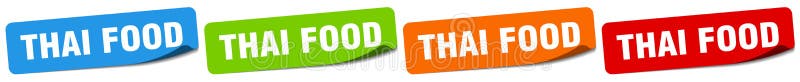 Thai Food Sticker. Thai Food Sticker Set on White Background Stock ...