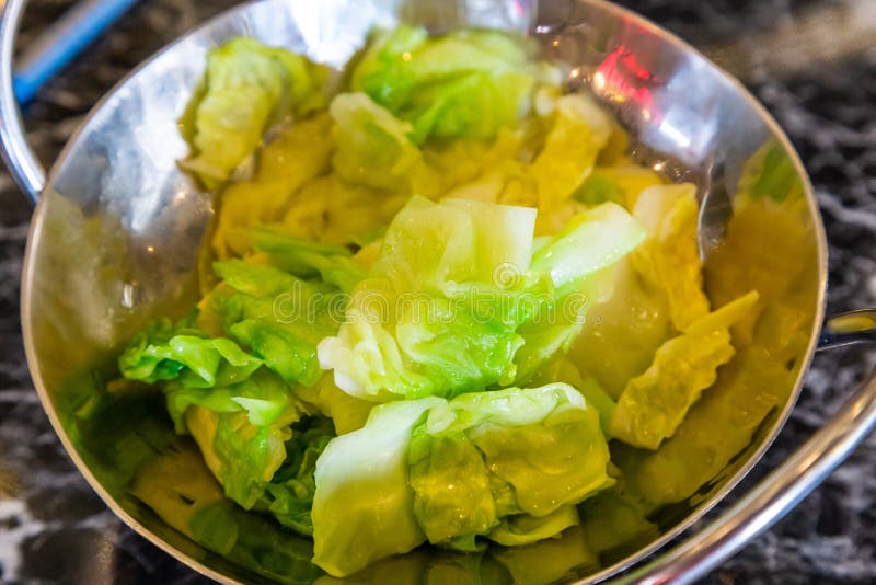 Thai Food - Stir Fried Fresh Cabbage with Fish Sauce Stock Photo ...