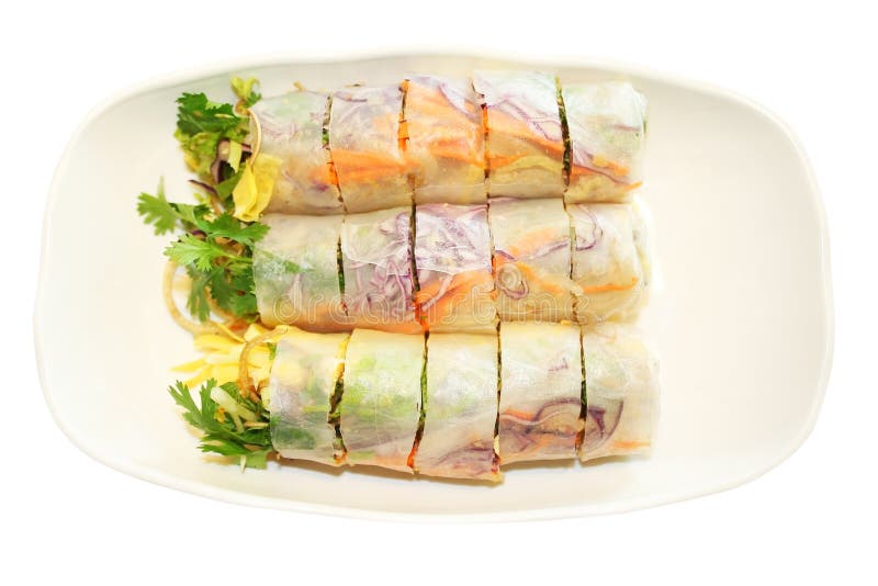 Thai fresh spring rolls stock photo. Image of colorful - 133523744