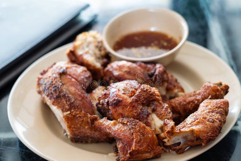 Thai fried chicken stock image. Image of snack, thai - 133417355