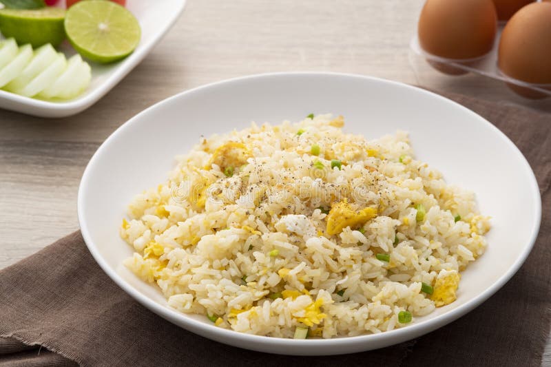 Thai Fried rice with egg. stock image. Image of vegetable - 318512787