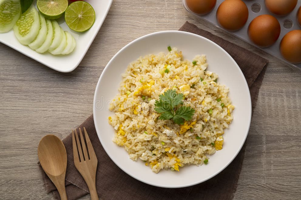 Thai Fried Rice with Egg.Easy Food Stock Photo - Image of food, dish ...