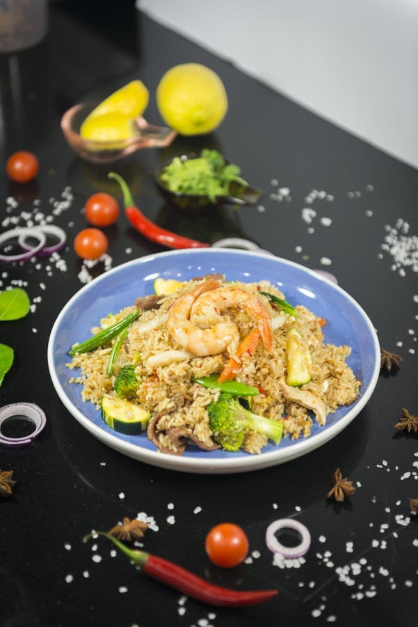 Thai Fried Rice with King Prawn Stock Photo - Image of cuisine, lunch ...