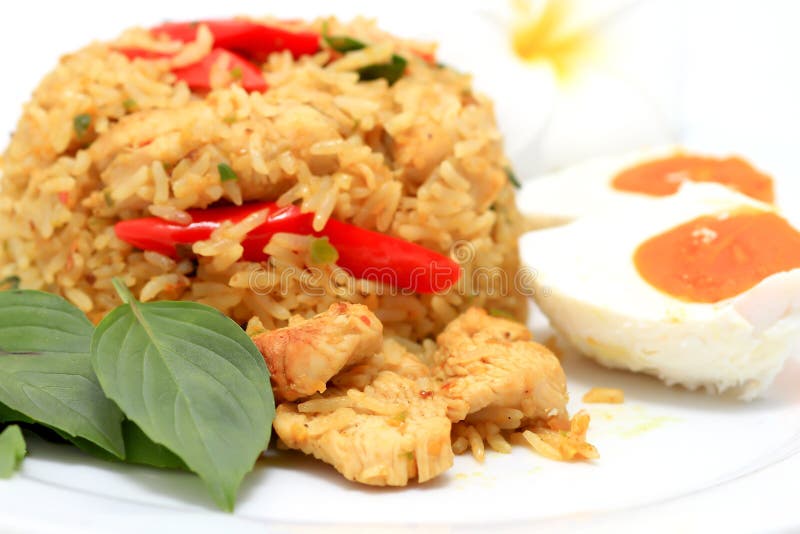 Thai Fried Rice on Plate Traditional Asian Cuisine Stock Image - Image ...