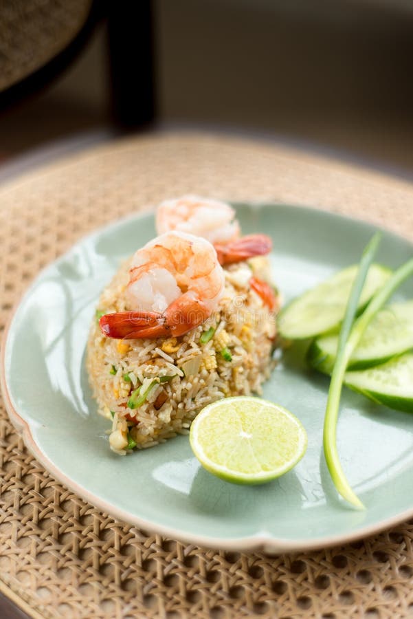 Thai Fried Rice with Prawn. Stock Image - Image of delicious, lunch ...
