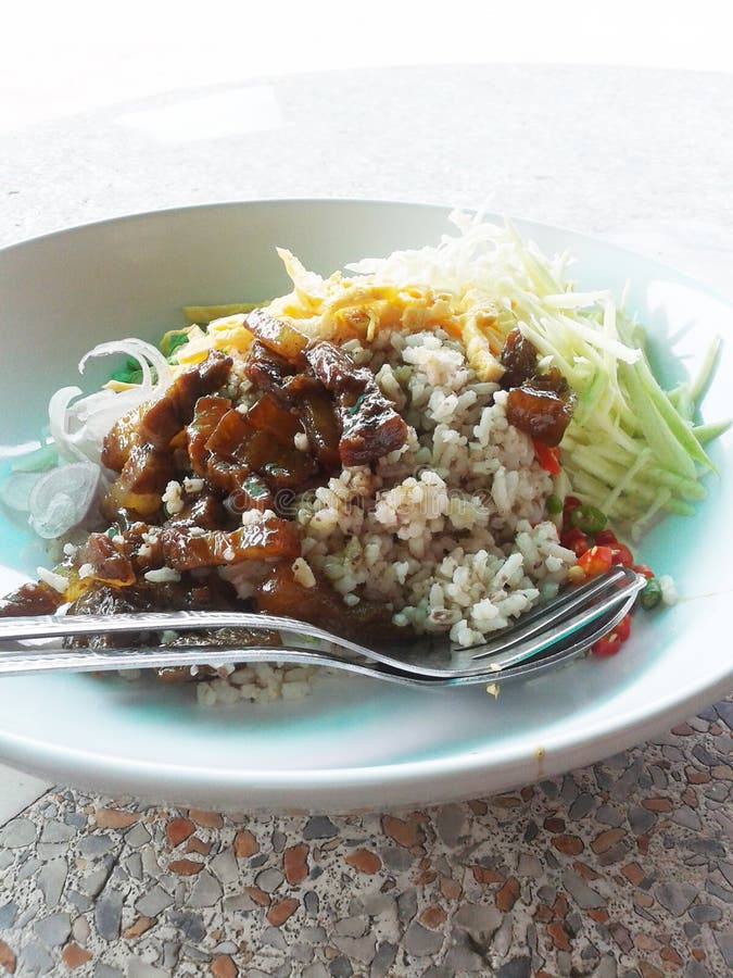 Thai Fried Rice with Shrimp Paste Stock Image - Image of paste, food ...