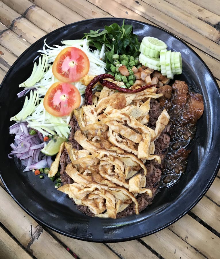 Thai Fried Rice with Shrimp Paste or Khao Kluk Kapi. Stock Image ...