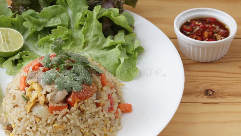 Thai fried rice. stock photo. Image of fried, east, onion - 55842234