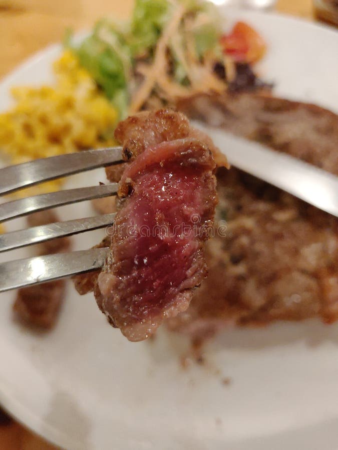 Thai Good Quality Beef Steak Medium Rare Stock Photo - Image of fillet ...