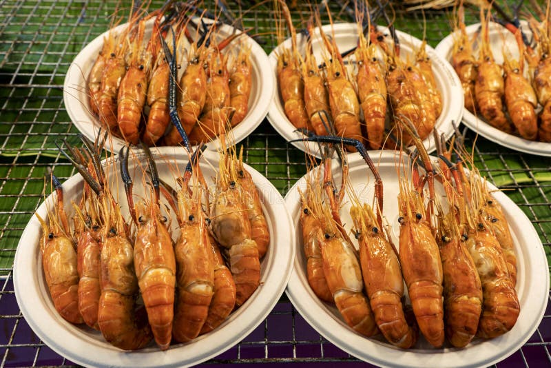Thai Grilled Seafood Thai Seafood Barbecue,Bar-B-Q Stock Photo - Image ...