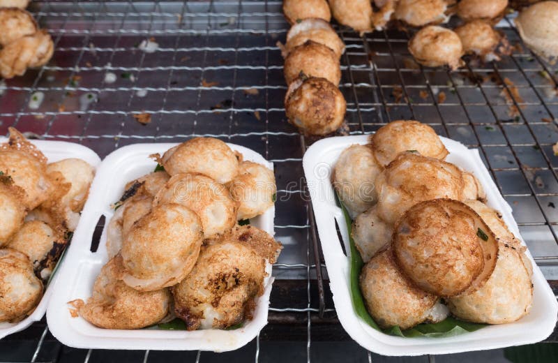 Thai Grilled Sticky Rice on a Grilled, Thai Dessert. Stock Photo ...