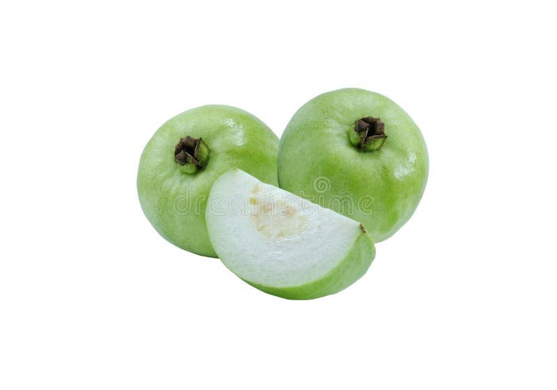 Thai Guava Fruits Separate Six on White Background Stock Image - Image ...