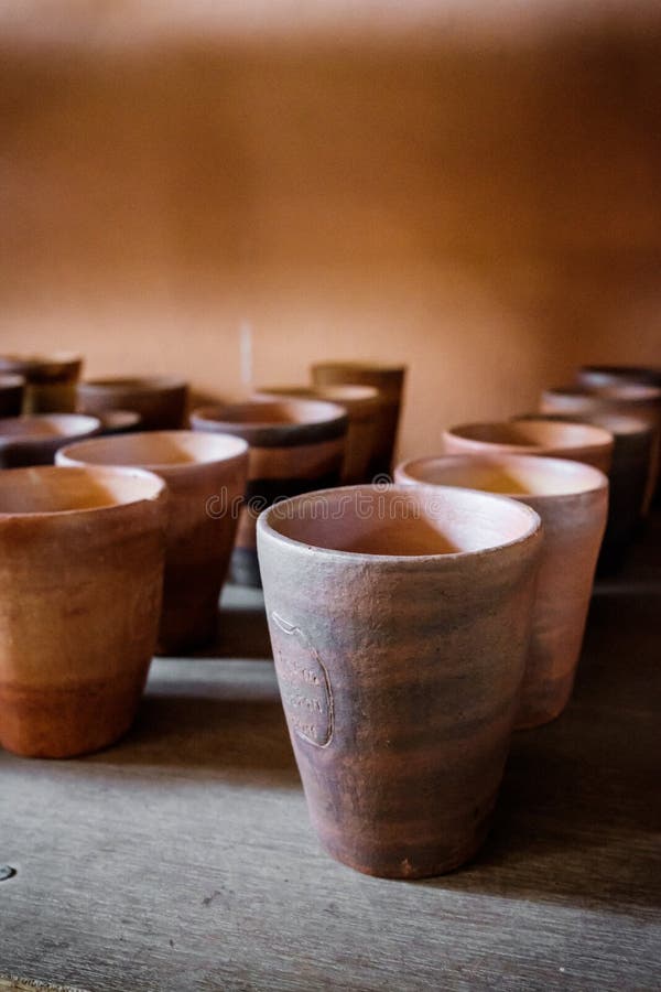 Thai handmade pottery cup stock photo. Image of ancient - 166389974