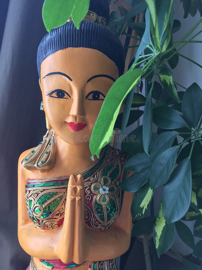 Thai hello stock image. Image of wooden, hello, statue - 75300895