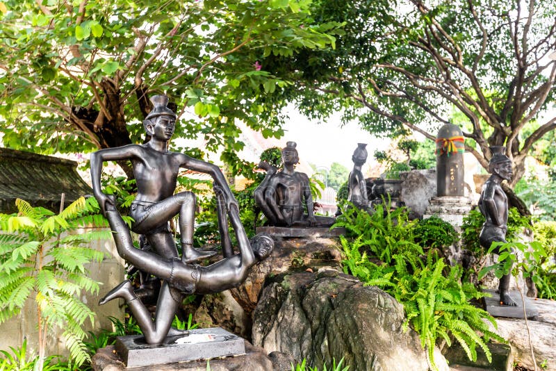 Thai Hermit Exercise Wat Pho Stock Image - Image of buddhist, figure ...