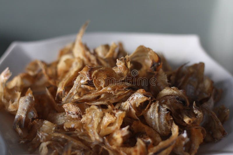 Thai Homemade Cuisine with Deep-fried Thai River Sprat. Stock Image ...
