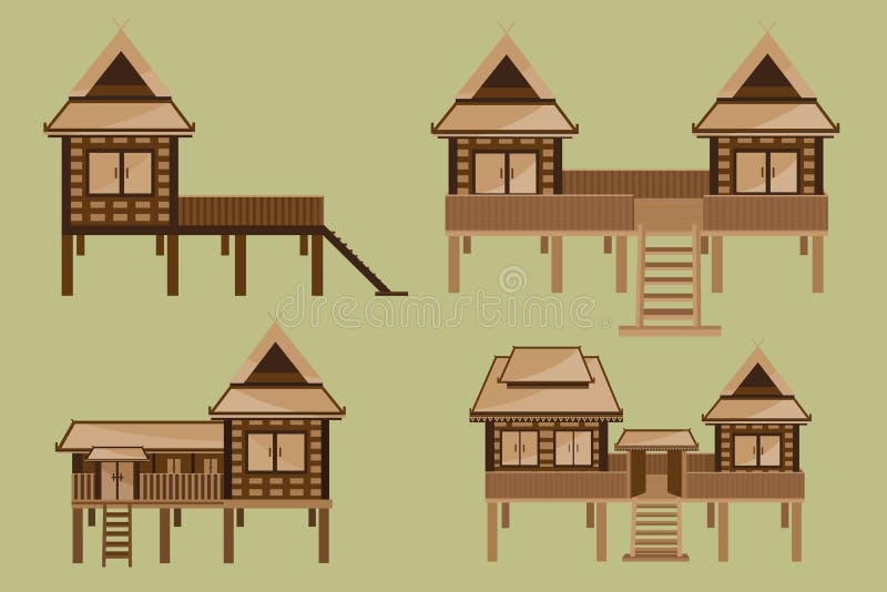 Thai house design stock vector. Illustration of country - 57151933