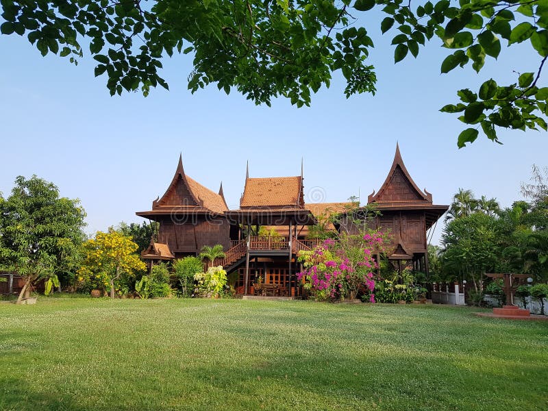 The thai house stock photo. Image of thai, front, thailand - 126218080