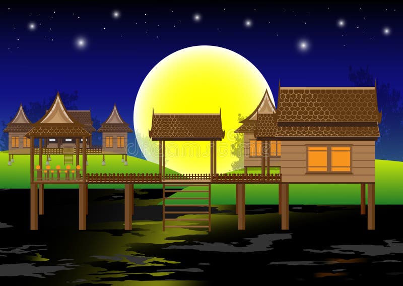 Thai house stock vector. Illustration of vietnam, style - 54809252